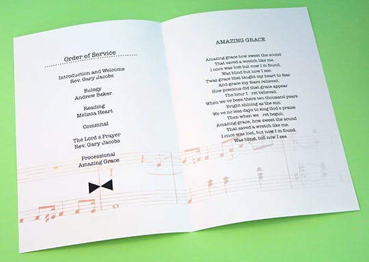 Funeral Printing | Service Sheets | CQ Print Christchurch